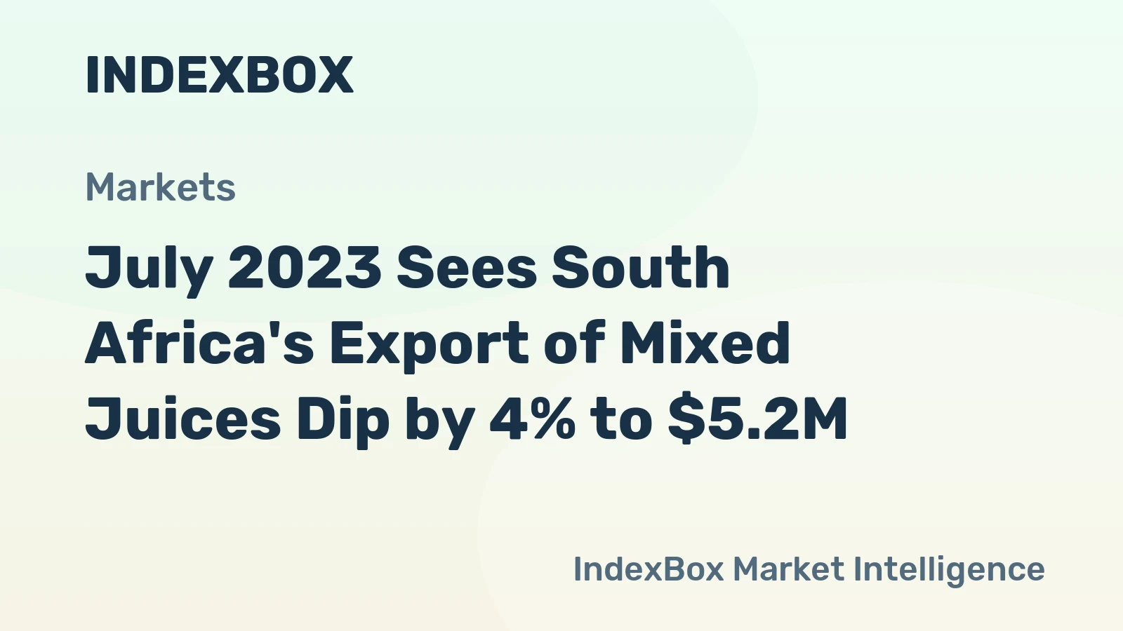 July 2023 Sees South Africa's Export of Mixed Juices Dip by 4% to $5.2M