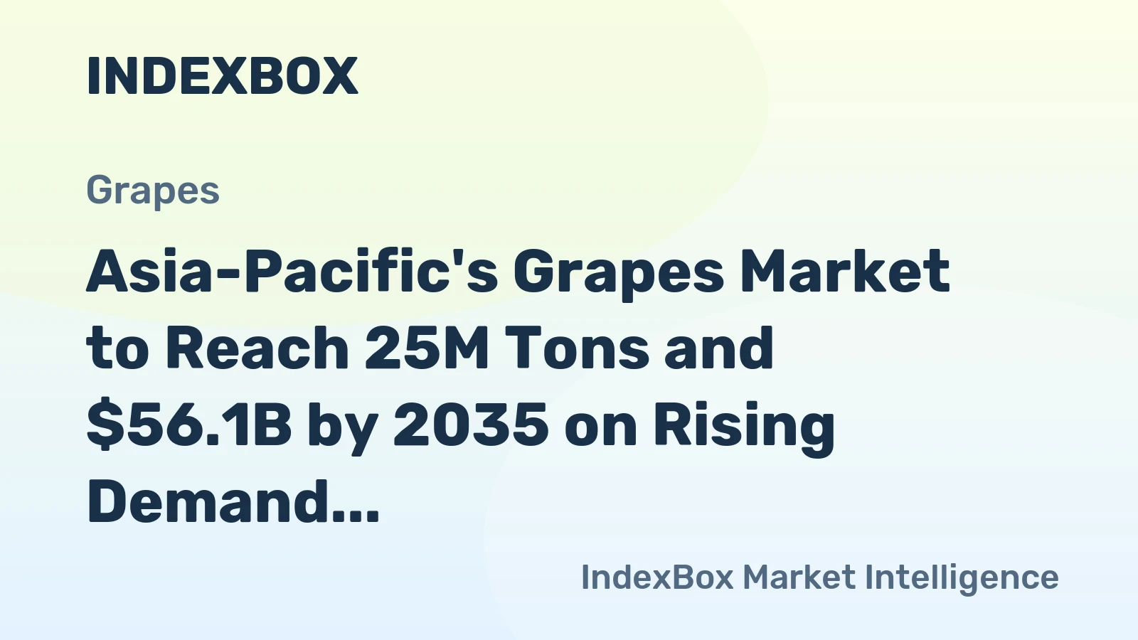 Asia-Pacific's Grapes Market to Reach 25M Tons and $56.1B by 2035 on Rising Demand
