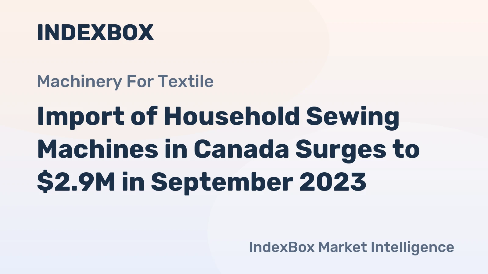 Import of Household Sewing Machines in Canada Surges to $2.9M in September 2023