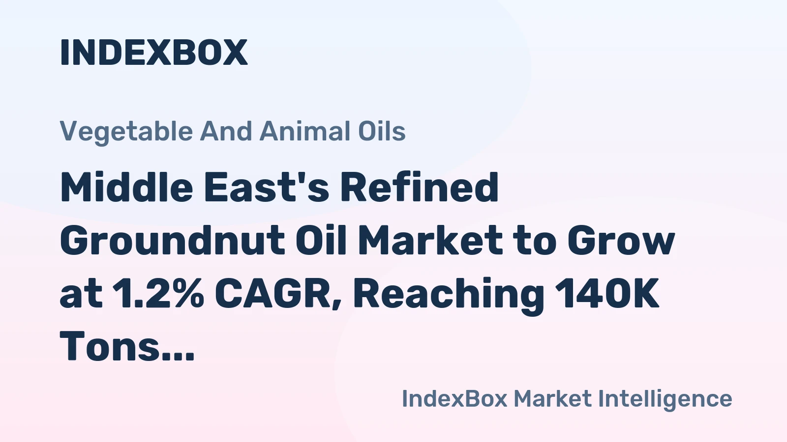 Middle East's Refined Groundnut Oil Market to Grow at 1.2% CAGR, Reaching 140K Tons by 2035