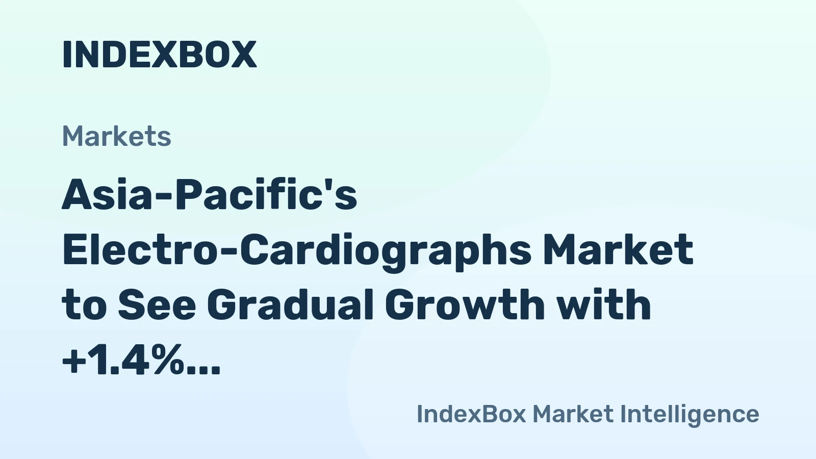 Asia-Pacific's Electro-Cardiographs Market to See Gradual Growth with +1.4% CAGR over Next Decade