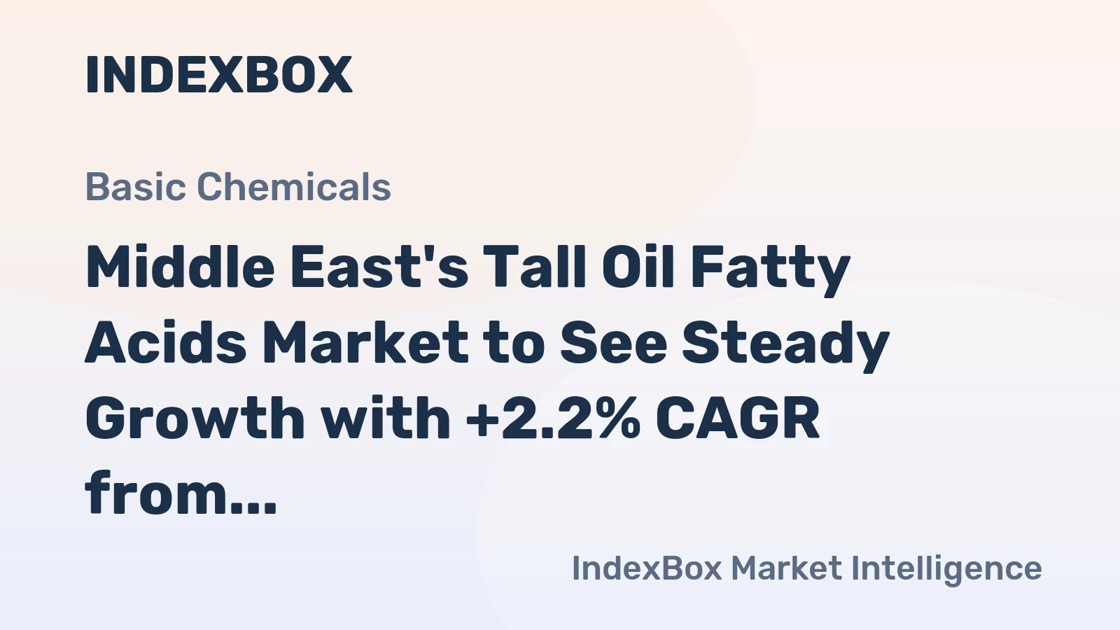 Middle East's Tall Oil Fatty Acids Market to See Steady Growth with +2.2% CAGR from 2024 to 2035