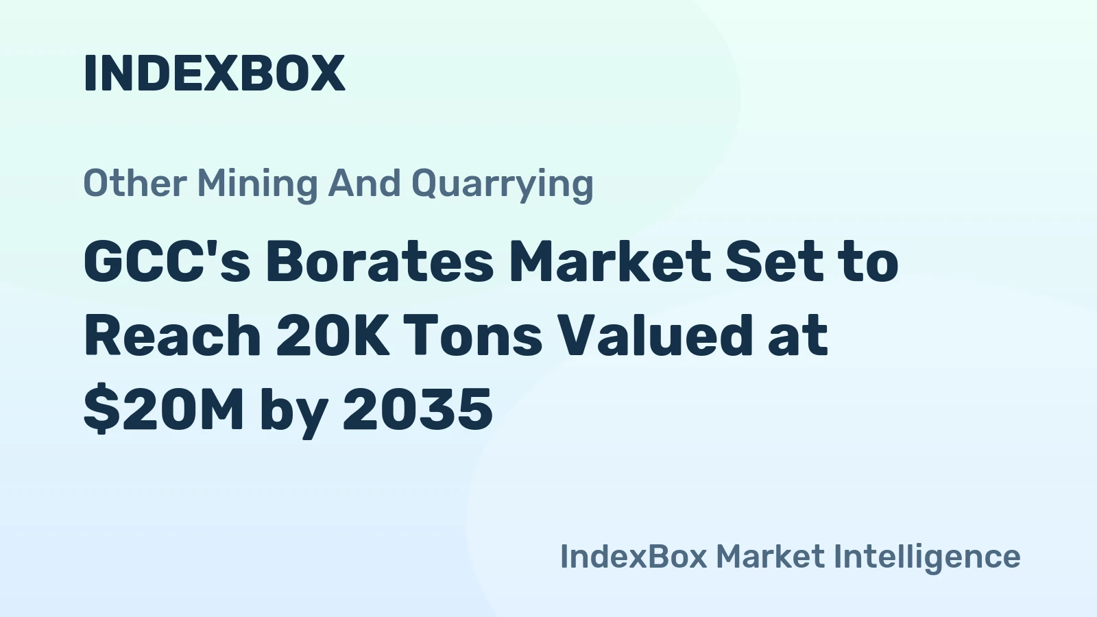 GCC's Borates Market Set to Reach 20K Tons Valued at $20M by 2035