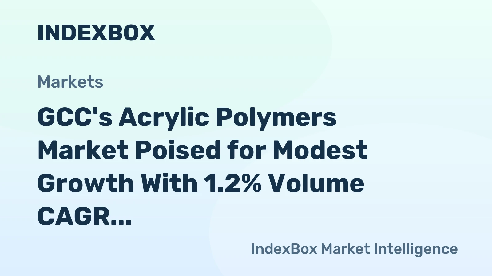 GCC's Acrylic Polymers Market Poised for Modest Growth With 1.2% Volume CAGR Through 2035