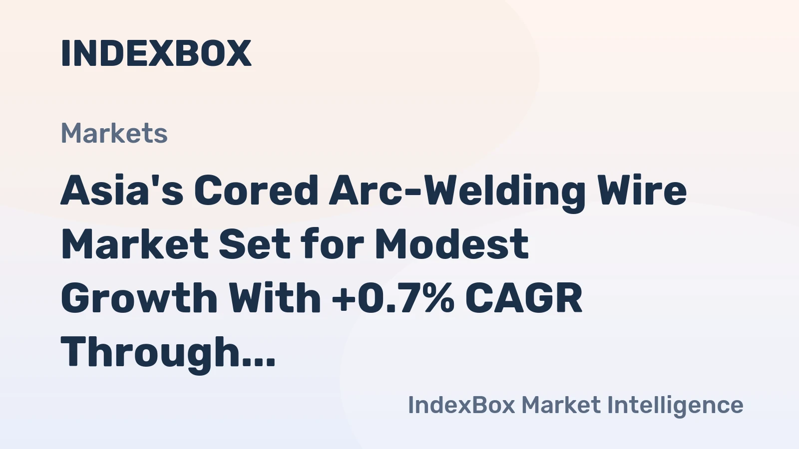 Asia's Cored Arc-Welding Wire Market Set for Modest Growth With +0.7% CAGR Through 2035