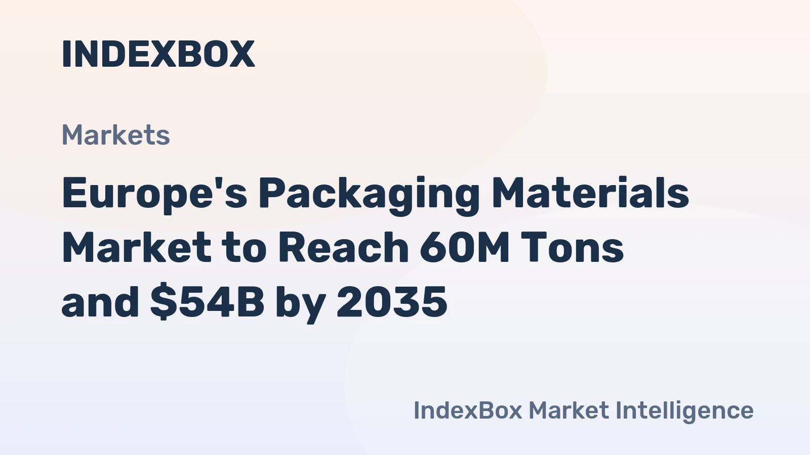 Europe's Packaging Materials Market to Reach 60M Tons and $54B by 2035