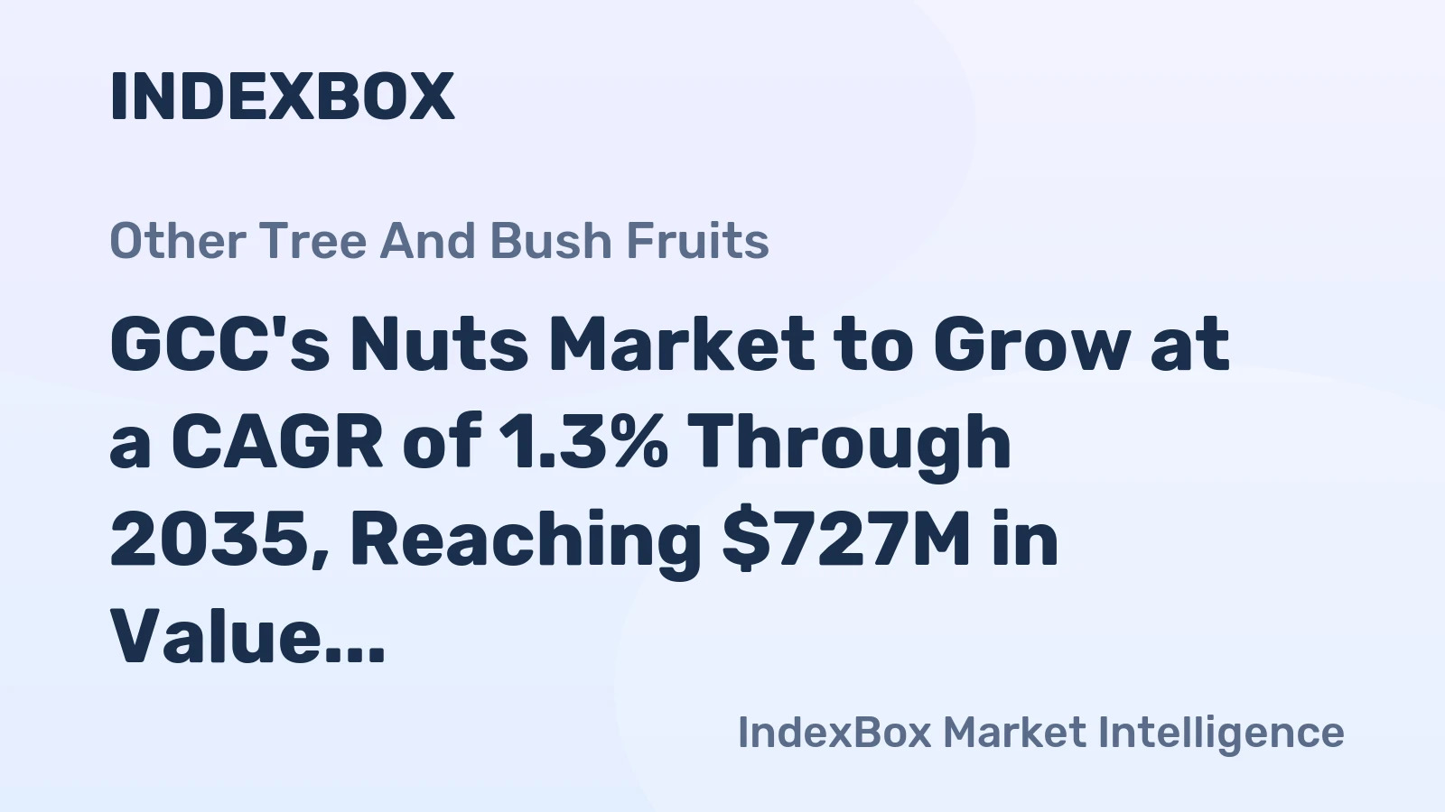 GCC's Nuts Market to Grow at a CAGR of 1.3% Through 2035, Reaching $727M in Value