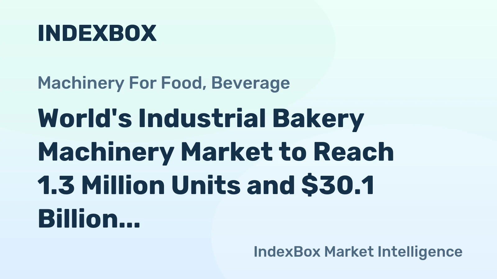 World's Industrial Bakery Machinery Market to Reach 1.3 Million Units and $30.1 Billion by 2035