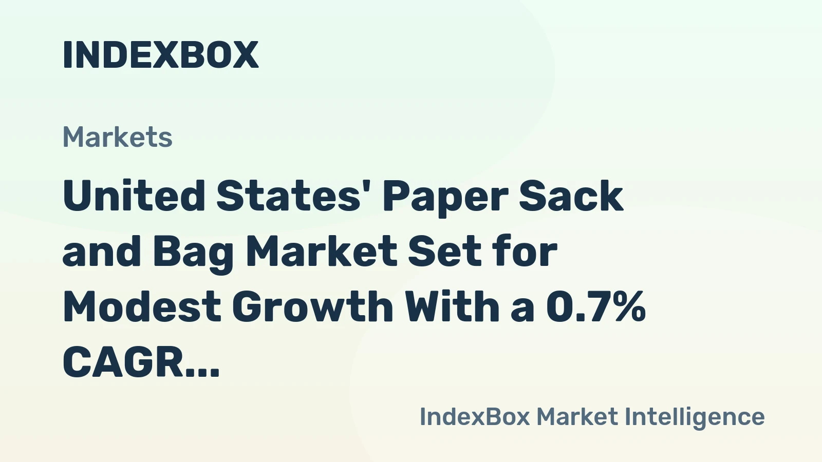 United States' Paper Sack and Bag Market Set for Modest Growth With a 0.7% CAGR Through 2035