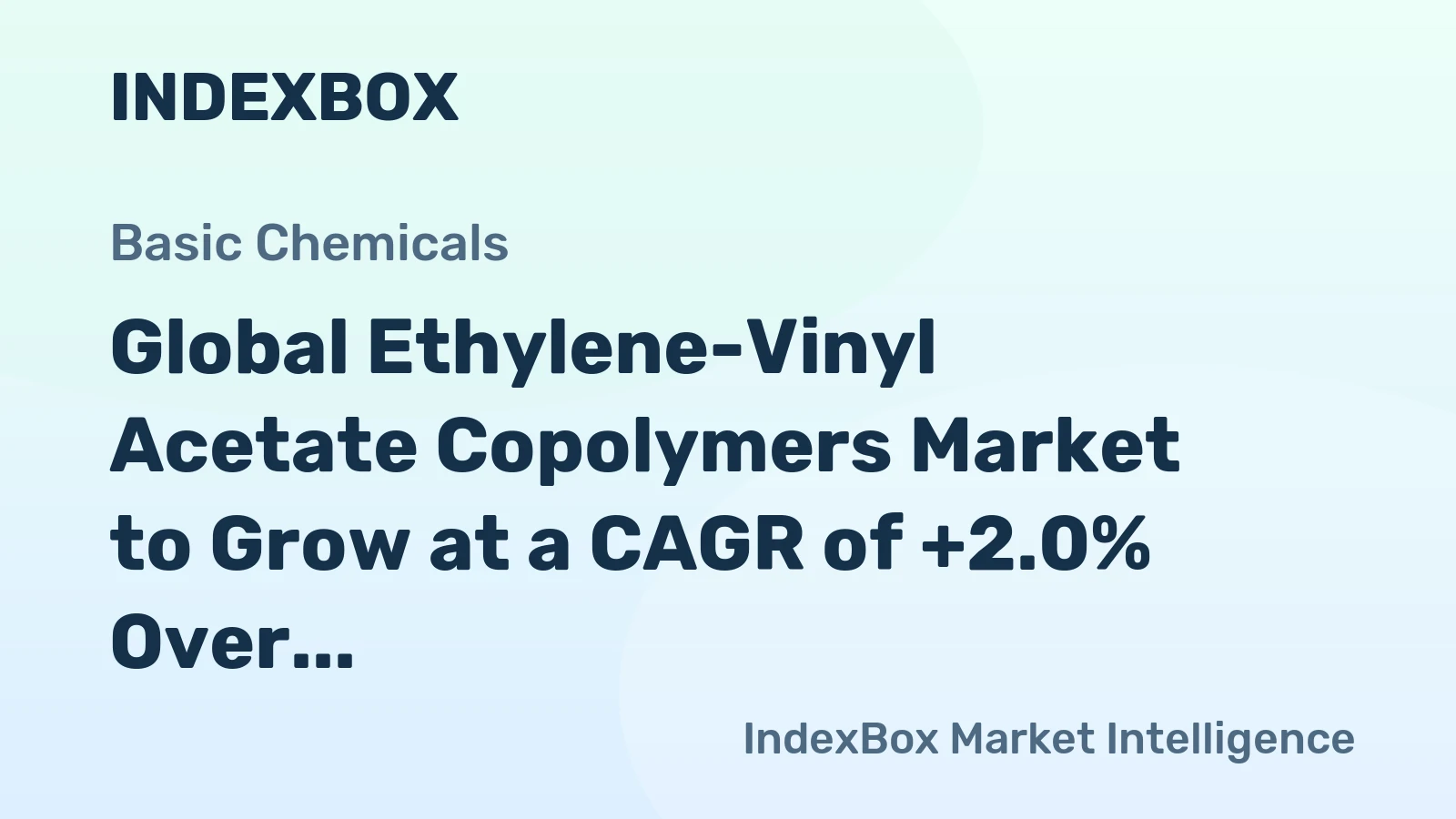 Global Ethylene-Vinyl Acetate Copolymers Market to Grow at a CAGR of +2.0% Over the Next Decade, Reaching $13.6B in Value by 2035