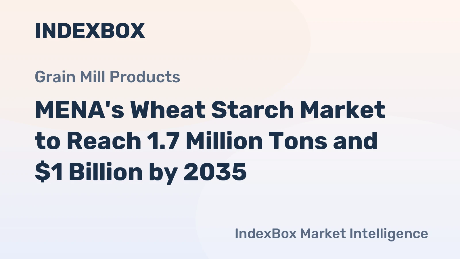 MENA's Wheat Starch Market to Reach 1.7 Million Tons and $1 Billion by 2035