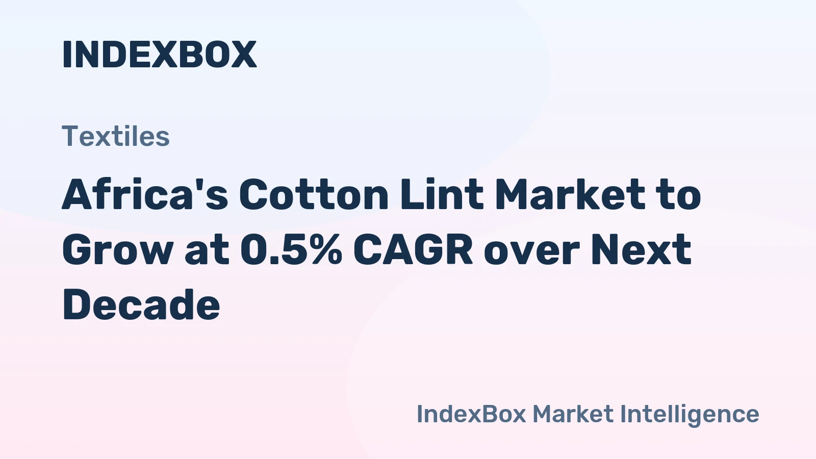 Africa's Cotton Lint Market to Grow at 0.5% CAGR over Next Decade