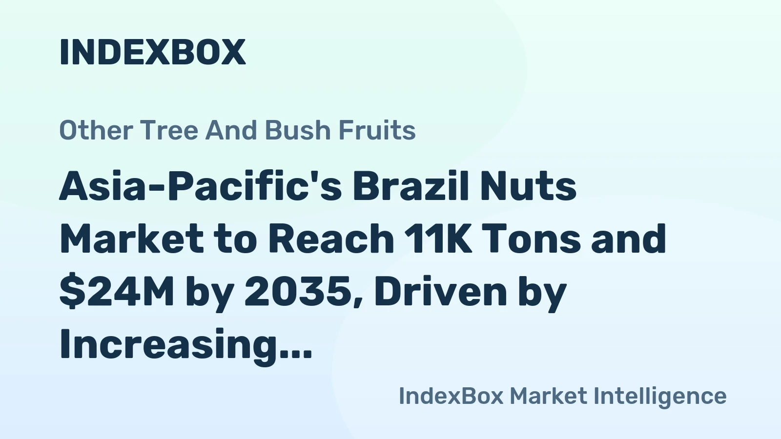 Asia-Pacific's Brazil Nuts Market to Reach 11K Tons and $24M by 2035, Driven by Increasing Demand