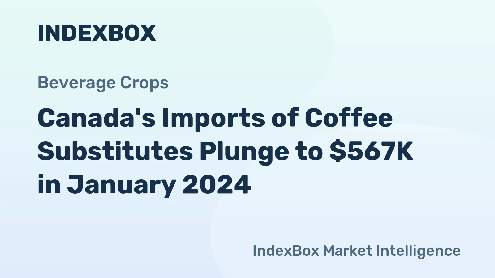 Canada's Imports of Coffee Substitutes Plunge to $567K in January 2024