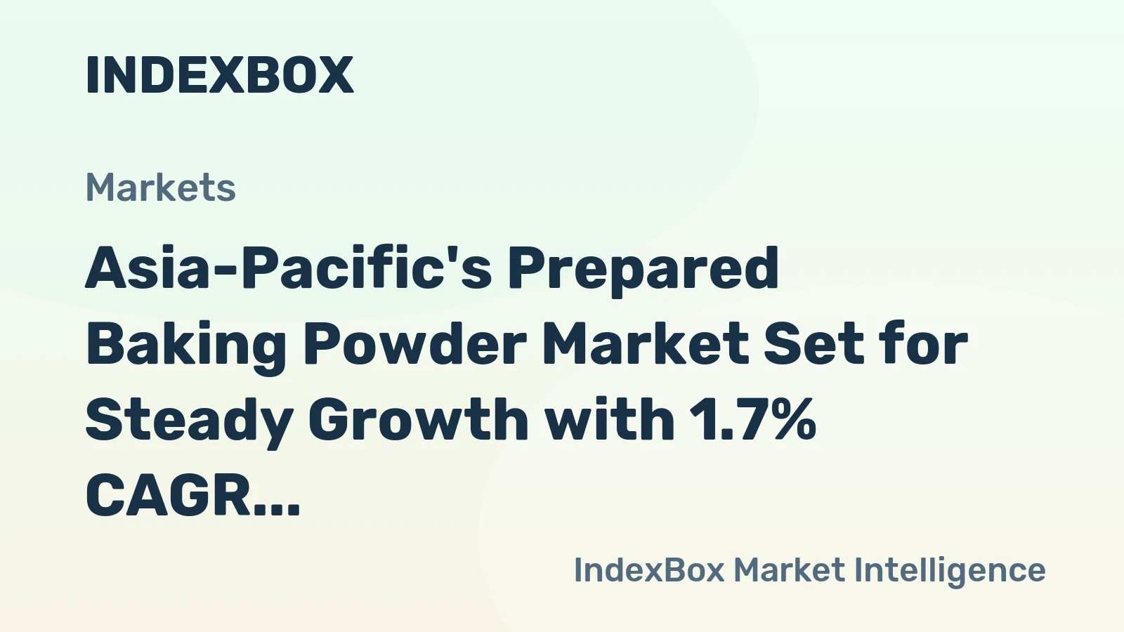Asia-Pacific's Prepared Baking Powder Market Set for Steady Growth with 1.7% CAGR Through 2035