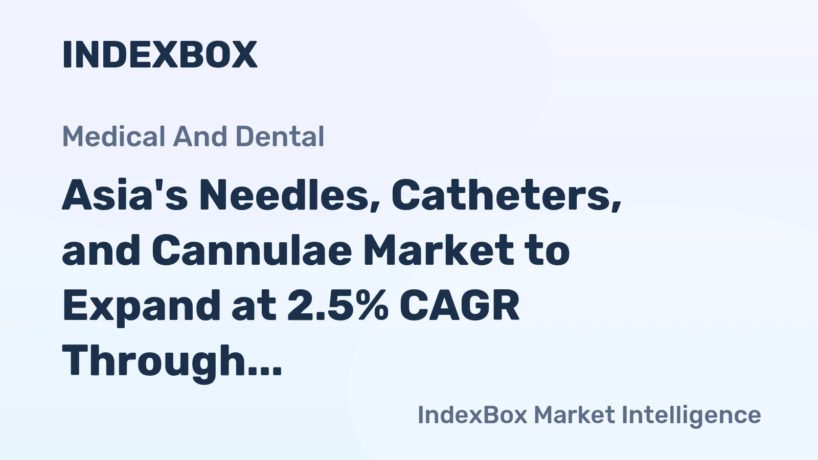 Asia's Needles, Catheters, and Cannulae Market to Expand at 2.5% CAGR Through 2035, Reaching 104B Units