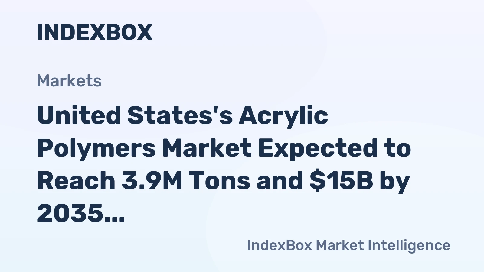 United States's Acrylic Polymers Market Expected to Reach 3.9M Tons and $15B by 2035