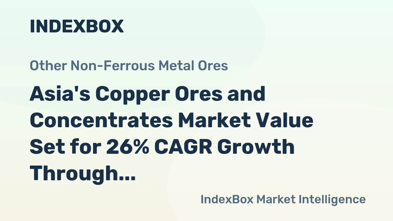Asia's Copper Ores and Concentrates Market Value Set for 26% CAGR Growth Through 2035