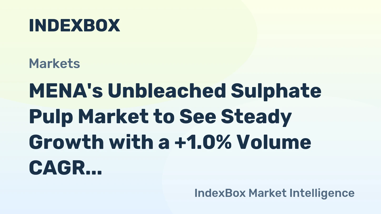 MENA's Unbleached Sulphate Pulp Market to See Steady Growth with a +1.0% Volume CAGR Through 2035