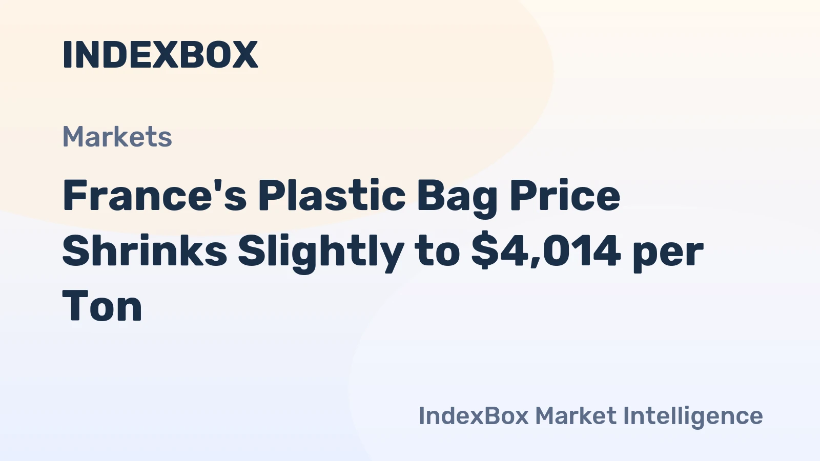 France's Plastic Bag Price Shrinks Slightly to $4,014 per Ton