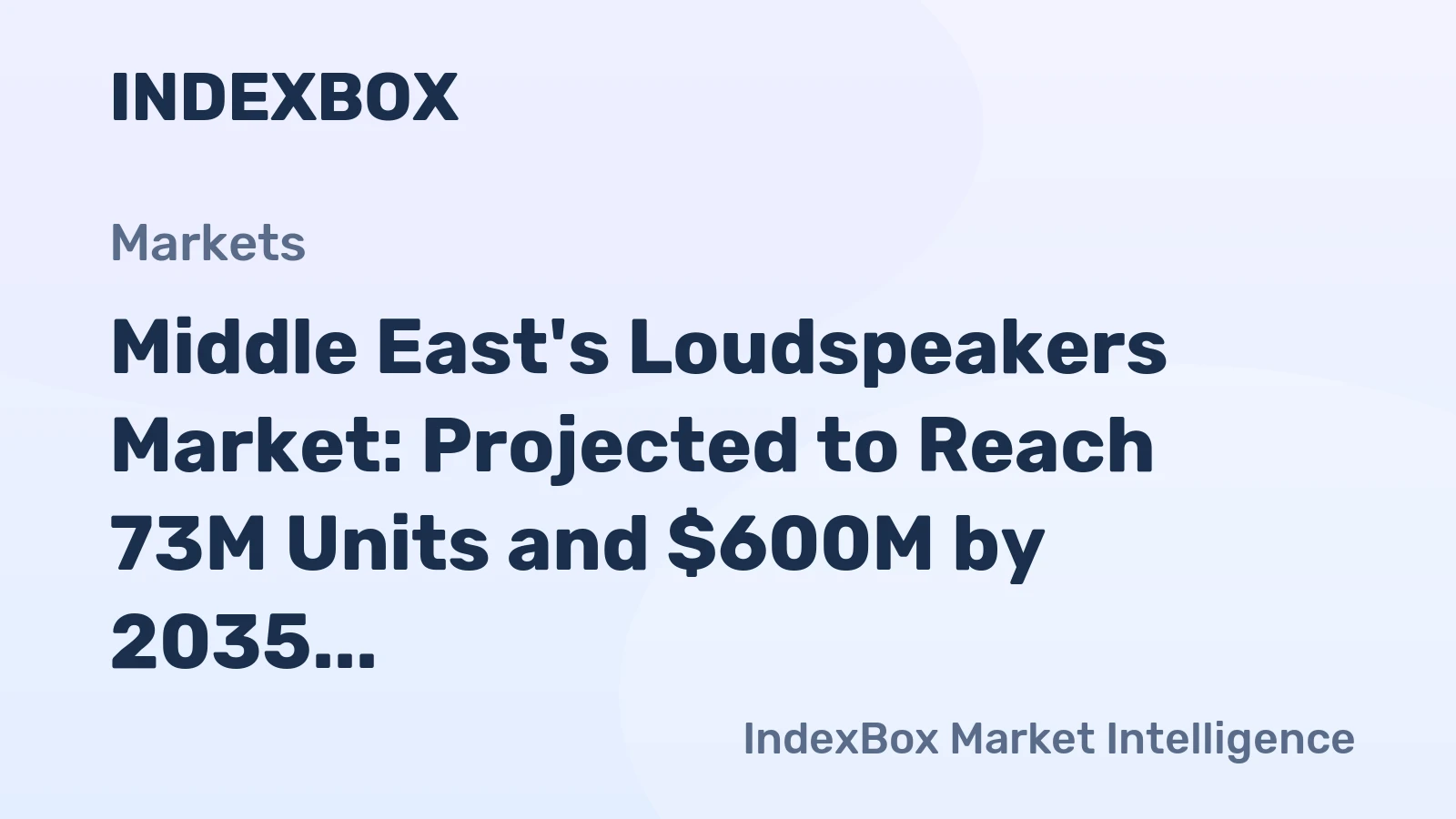 Middle East's Loudspeakers Market: Projected to Reach 73M Units and $600M by 2035