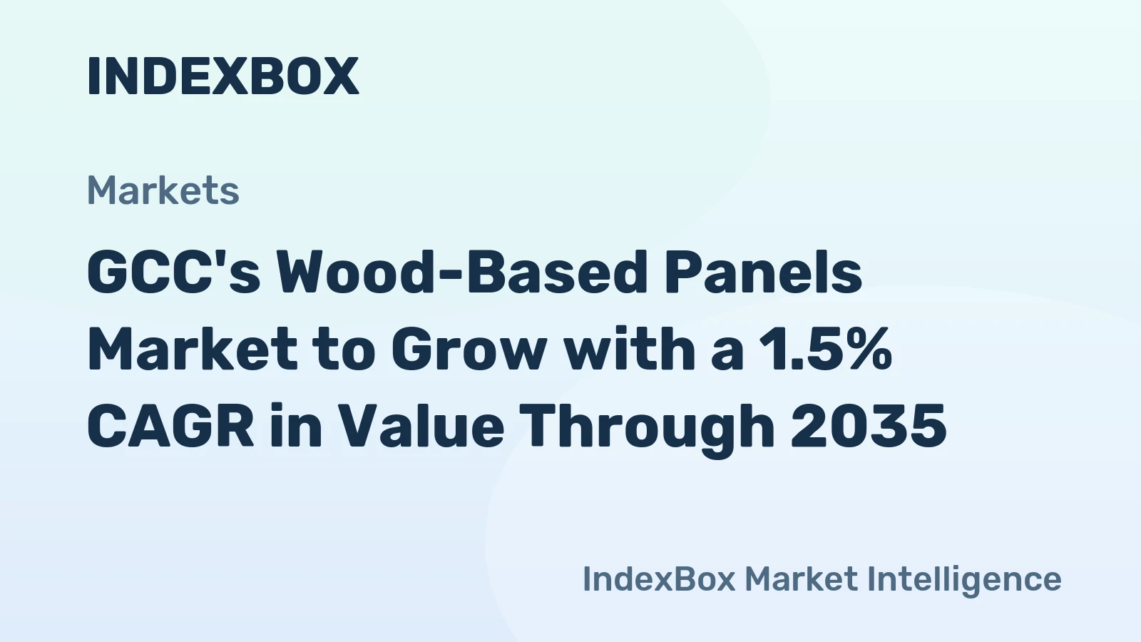 GCC's Wood-Based Panels Market to Grow with a 1.5% CAGR in Value Through 2035