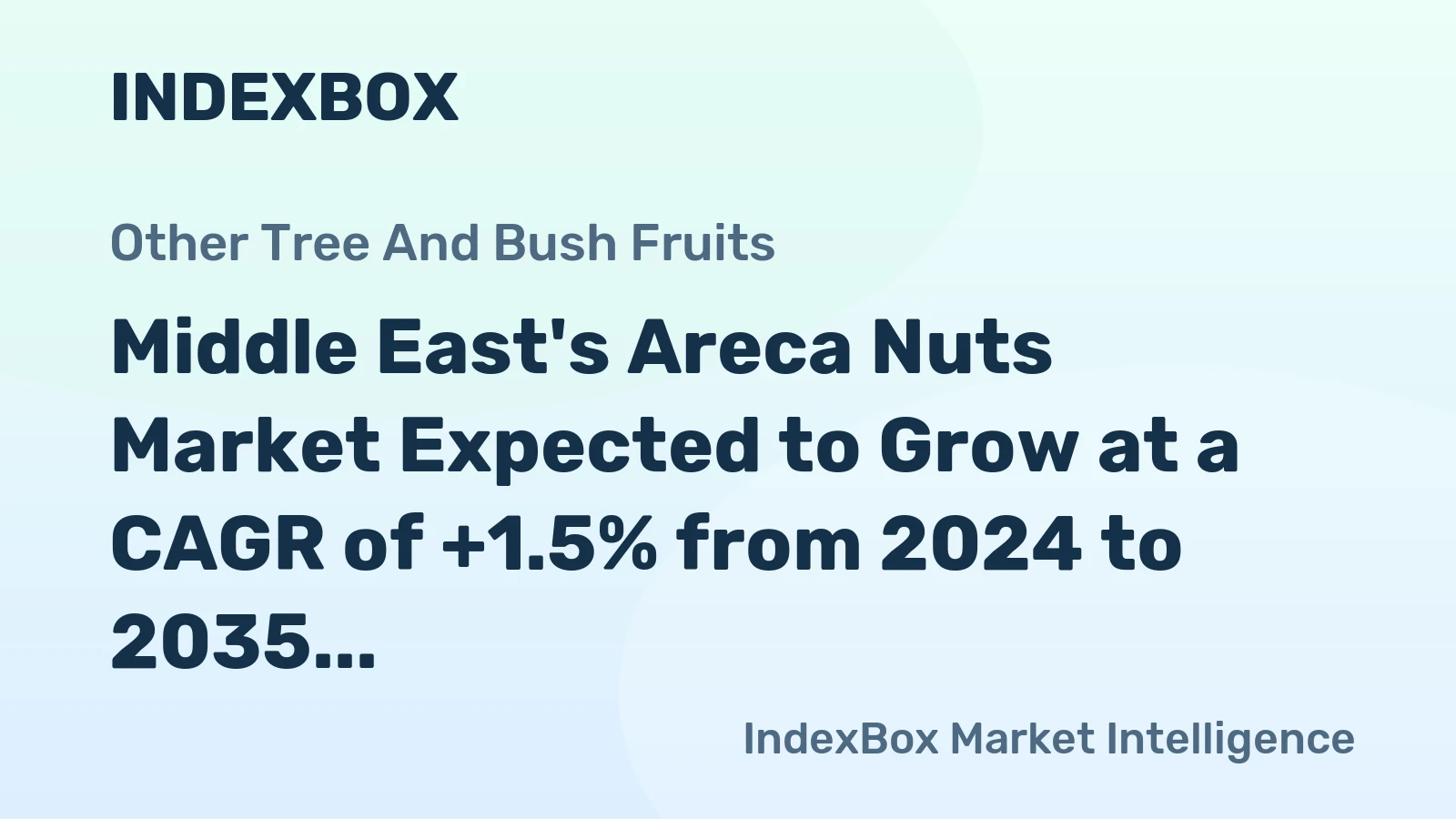 Middle East's Areca Nuts Market Expected to Grow at a CAGR of +1.5% from 2024 to 2035