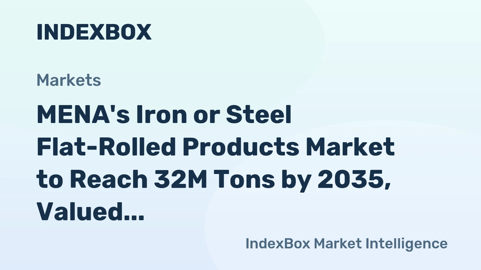 MENA's Iron or Steel Flat-Rolled Products Market to Reach 32M Tons by 2035, Valued at $27.3B