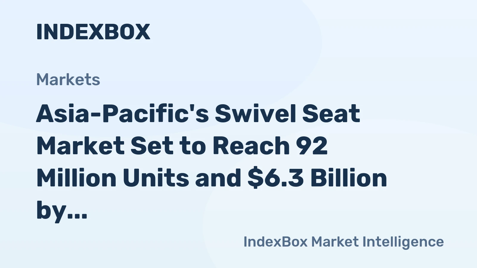 Asia-Pacific's Swivel Seat Market Set to Reach 92 Million Units and $6.3 Billion by 2035