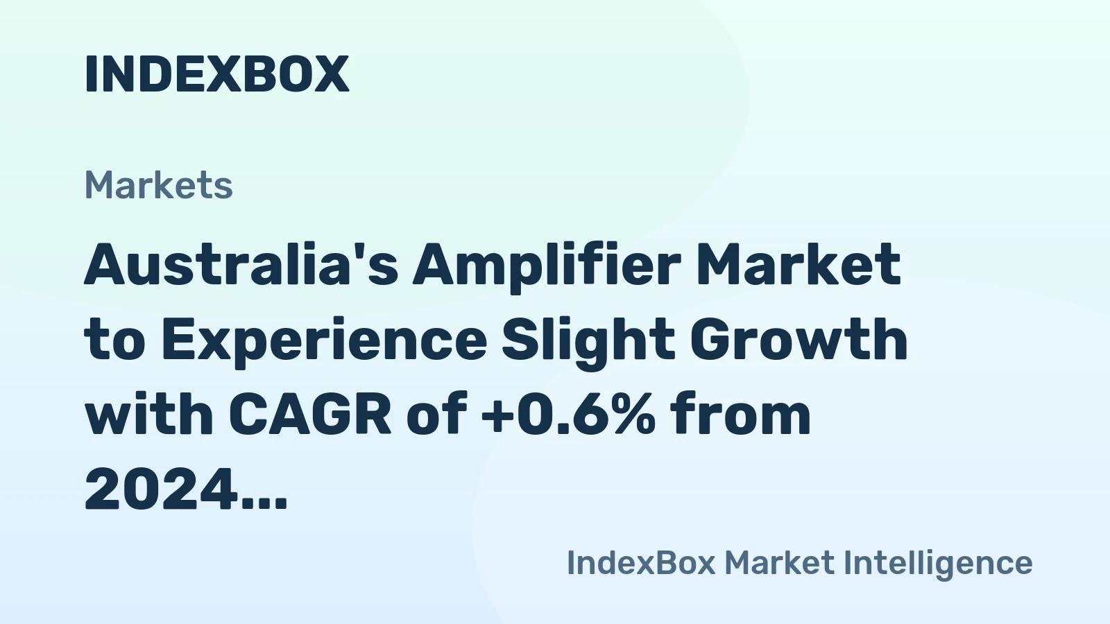 Australia's Amplifier Market to Experience Slight Growth with CAGR of +0.6% from 2024 to 2035