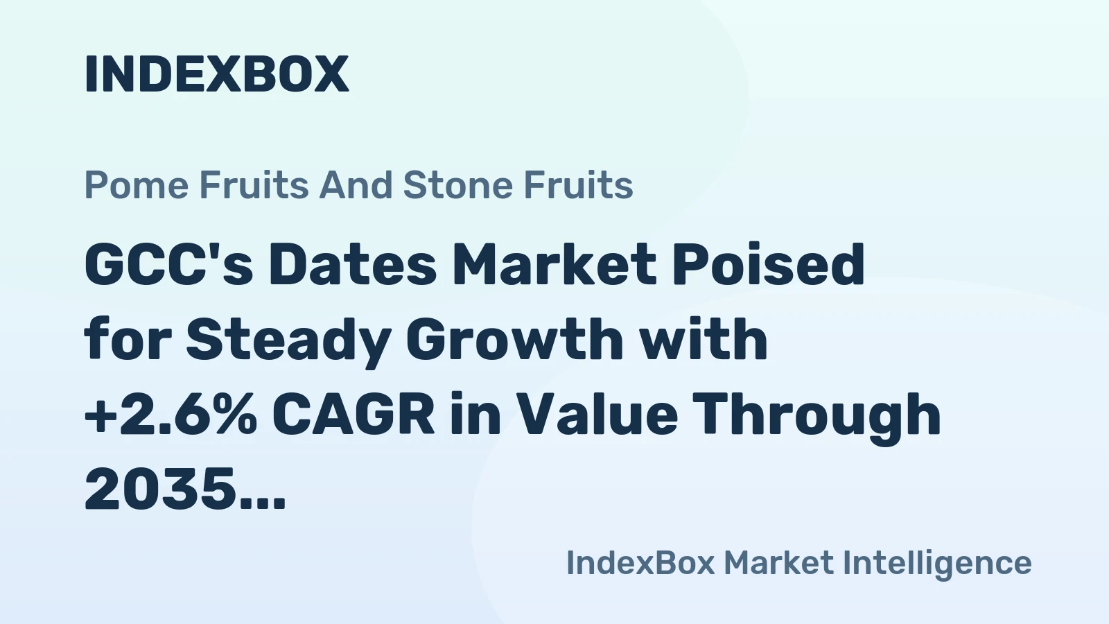 GCC's Dates Market Poised for Steady Growth with +2.6% CAGR in Value Through 2035
