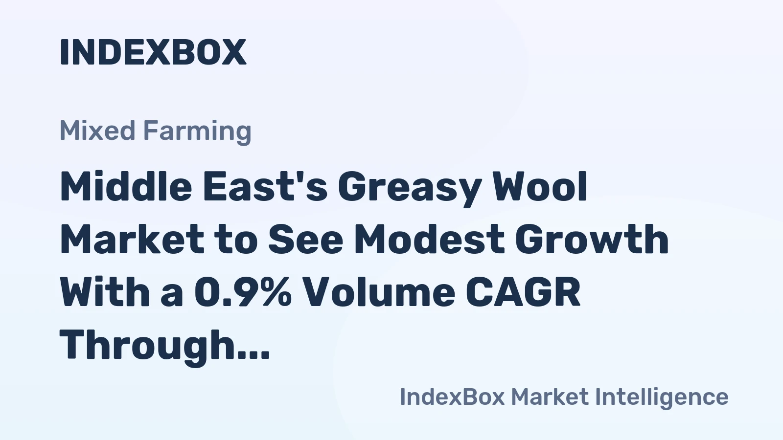 Middle East's Greasy Wool Market to See Modest Growth With a 0.9% Volume CAGR Through 2035