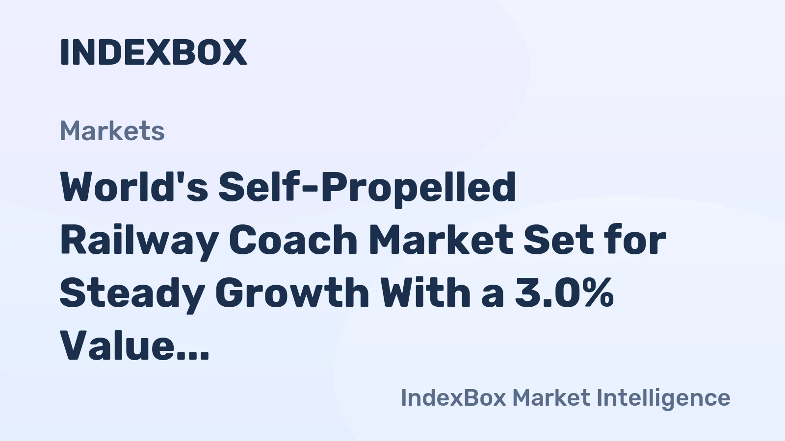 World's Self-Propelled Railway Coach Market Set for Steady Growth With a 3.0% Value CAGR Through 2035