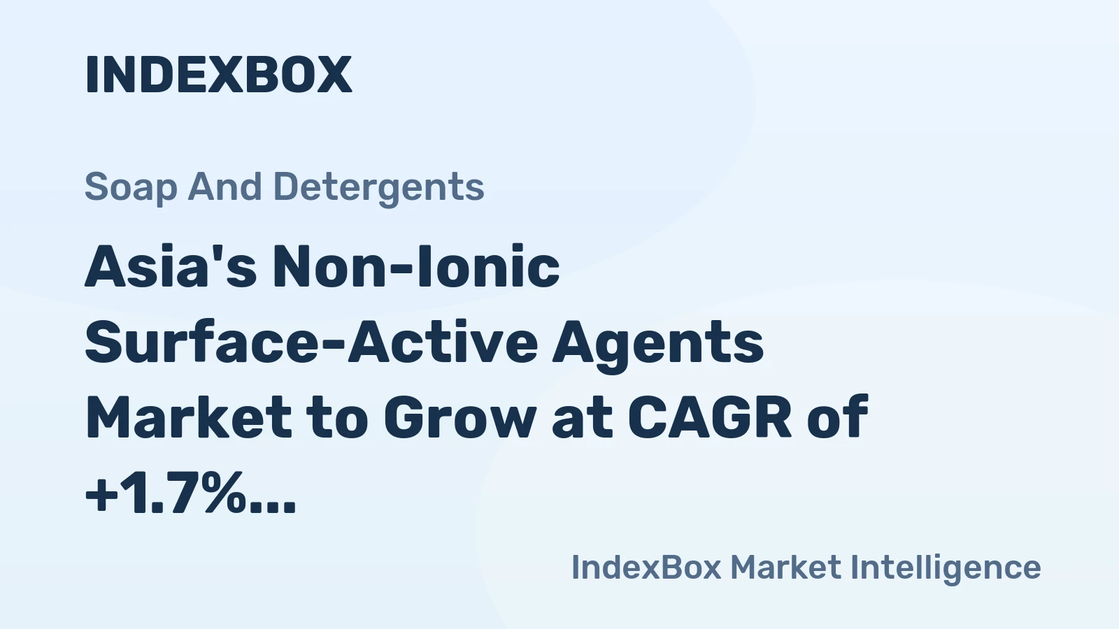 Asia's Non-Ionic Surface-Active Agents Market to Grow at CAGR of +1.7% from 2024 to 2035