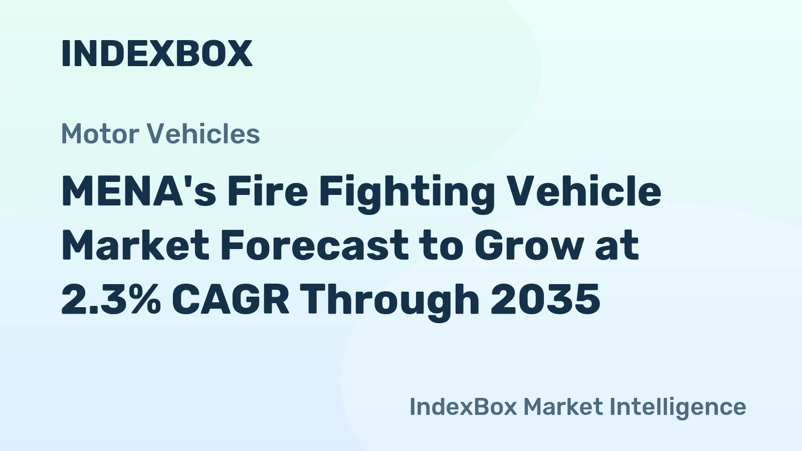 MENA's Fire Fighting Vehicle Market Forecast to Grow at 2.3% CAGR Through 2035