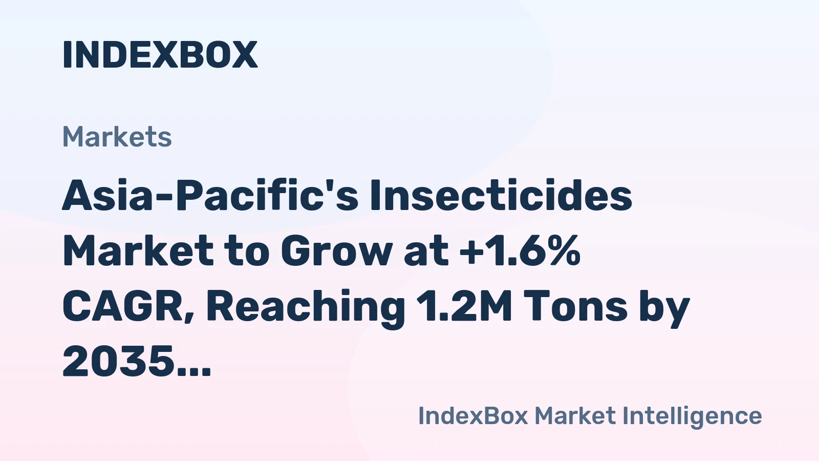 Asia-Pacific's Insecticides Market to Grow at +1.6% CAGR, Reaching 1.2M Tons by 2035