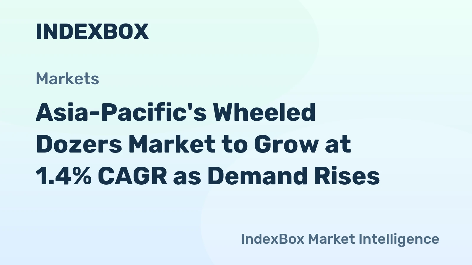 Asia-Pacific's Wheeled Dozers Market to Grow at 1.4% CAGR as Demand Rises
