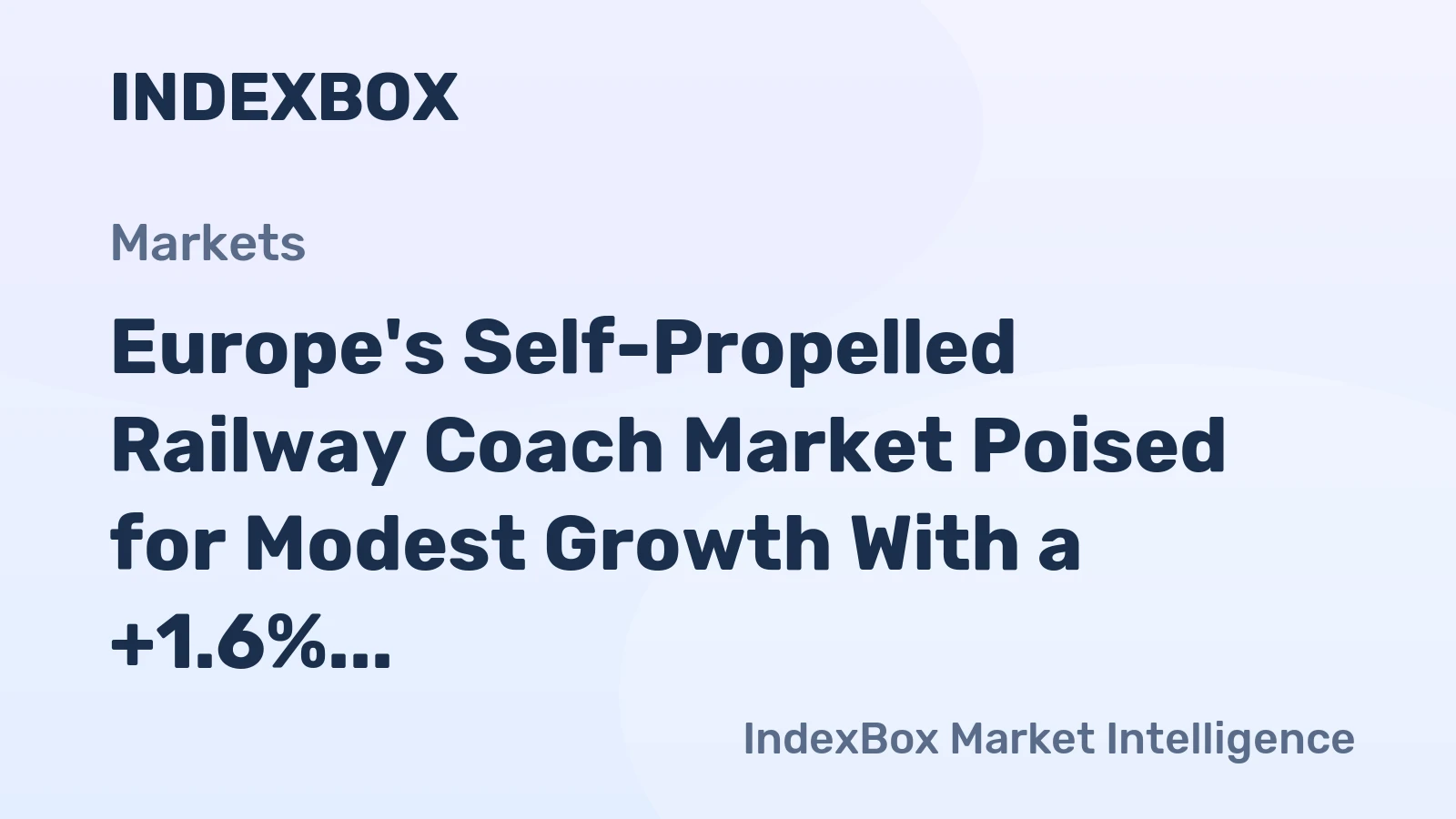 Europe's Self-Propelled Railway Coach Market Poised for Modest Growth With a +1.6% Volume CAGR Through 2035