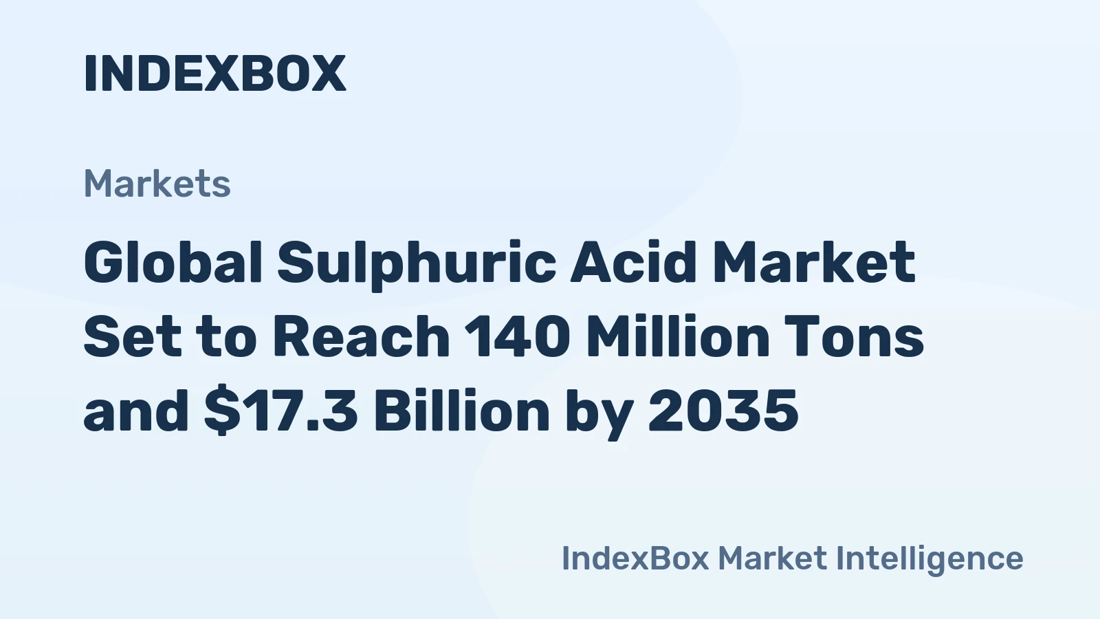 Global Sulphuric Acid Market Set to Reach 140 Million Tons and $17.3 Billion by 2035