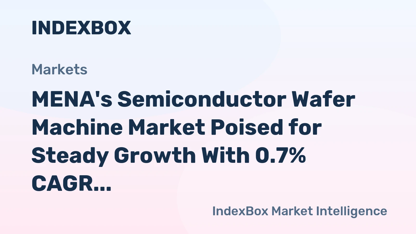 MENA's Semiconductor Wafer Machine Market Poised for Steady Growth With 0.7% CAGR Through 2035