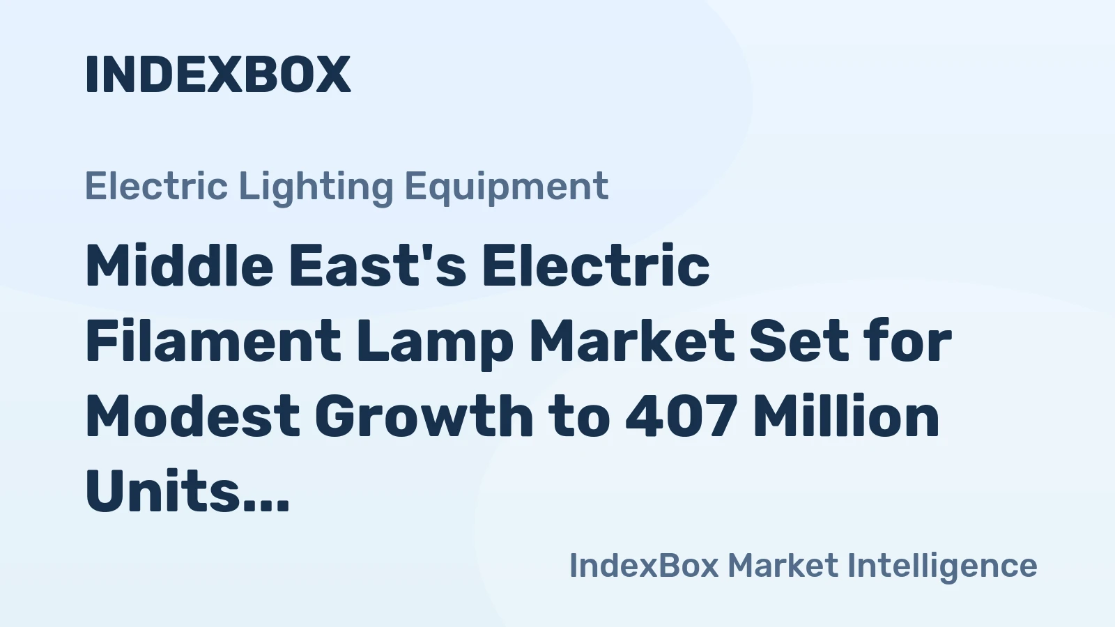 Middle East's Electric Filament Lamp Market Set for Modest Growth to 407 Million Units and $311 Million Value