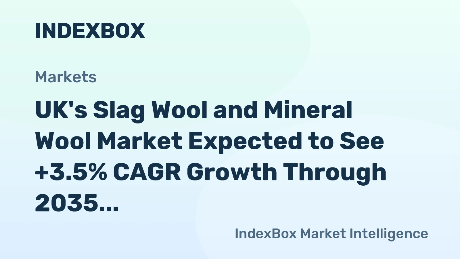 UK's Slag Wool and Mineral Wool Market Expected to See +3.5% CAGR Growth Through 2035