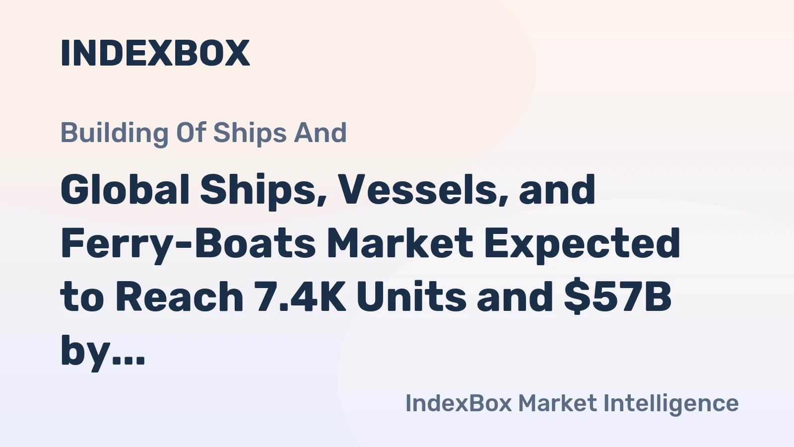 Global Ships, Vessels, and Ferry-Boats Market Expected to Reach 7.4K Units and $57B by 2035