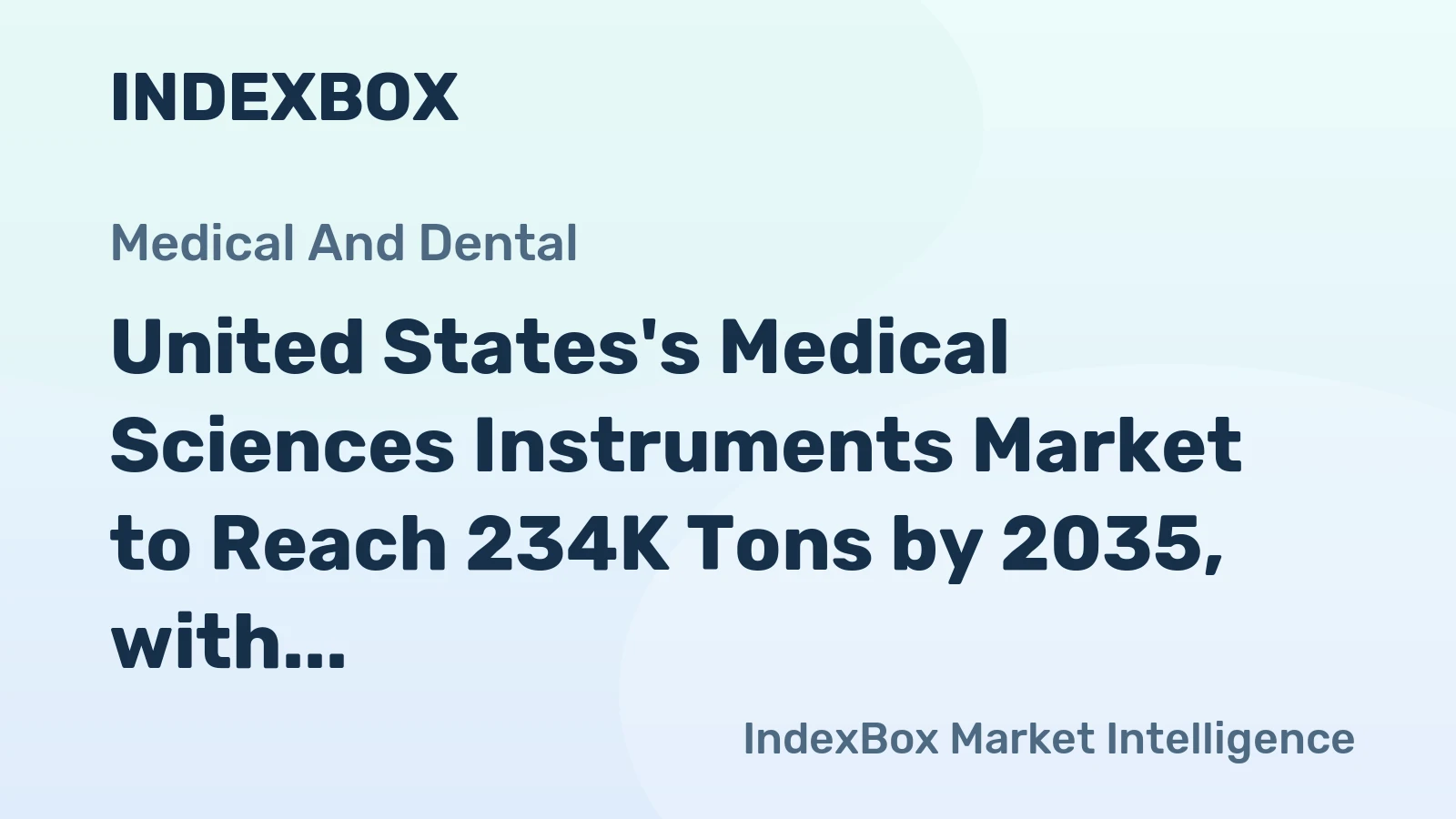 United States's Medical Sciences Instruments Market to Reach 234K Tons by 2035, with a CAGR of +3.6%