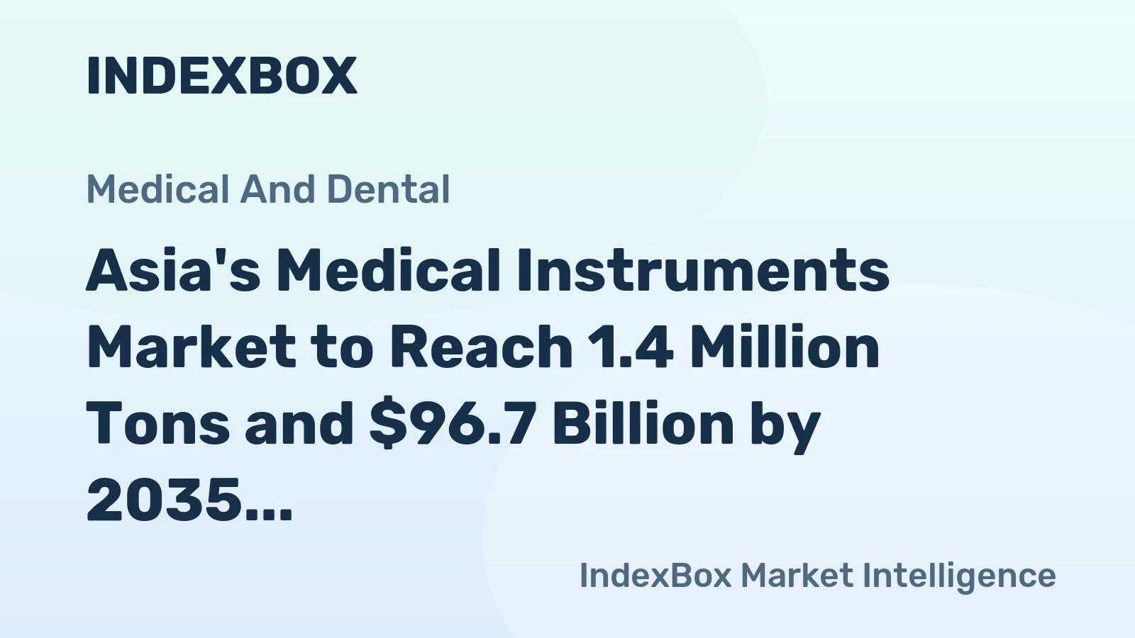 Asia's Medical Instruments Market to Reach 1.4 Million Tons and $96.7 Billion by 2035