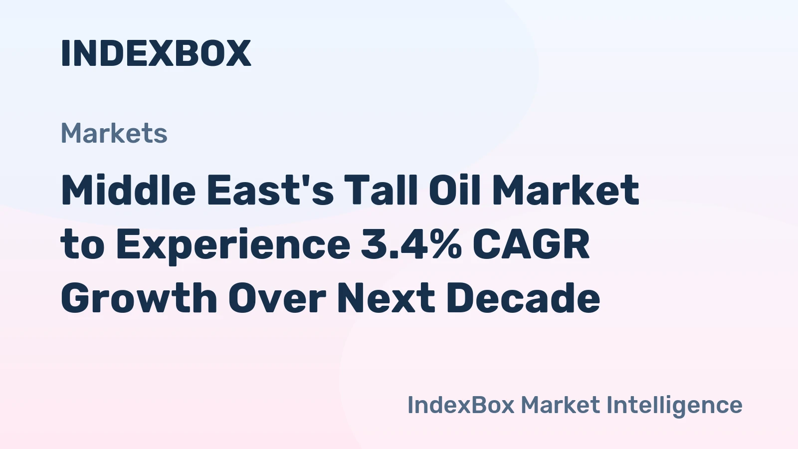 Middle East's Tall Oil Market to Experience 3.4% CAGR Growth Over Next Decade
