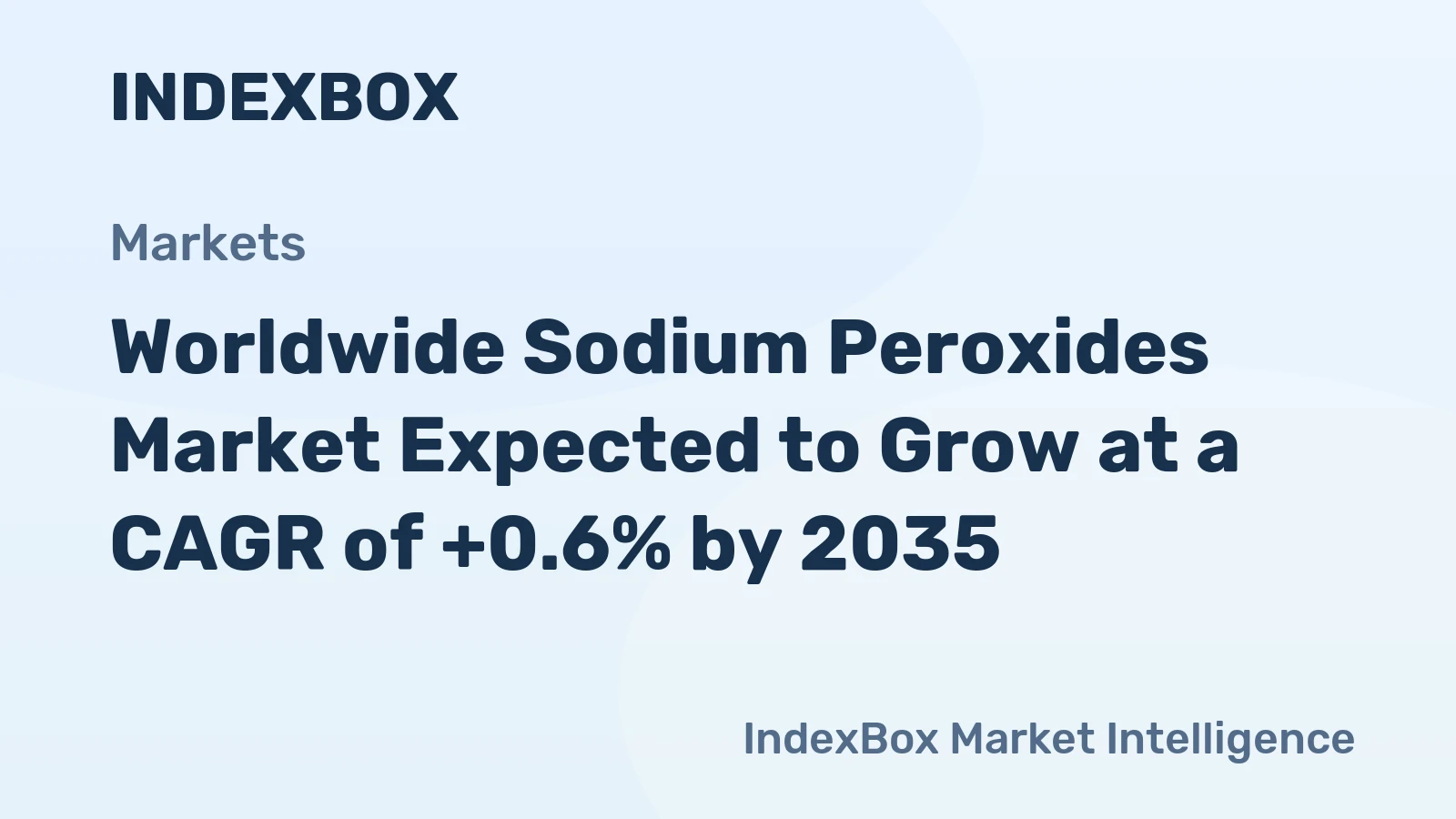 Worldwide Sodium Peroxides Market Expected to Grow at a CAGR of +0.6% by 2035