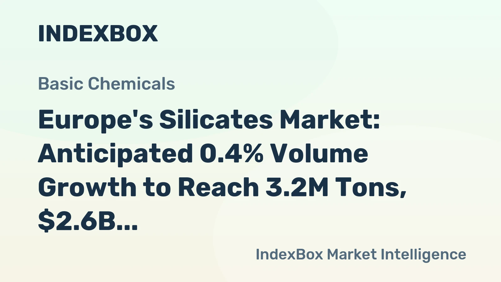 Europe's Silicates Market: Anticipated 0.4% Volume Growth to Reach 3.2M Tons, $2.6B Value by 2035