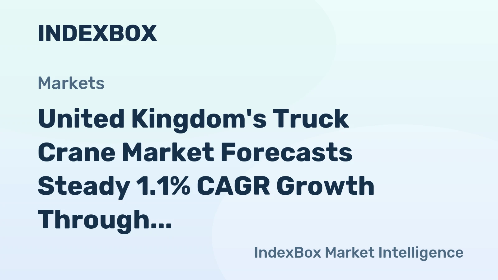 United Kingdom's Truck Crane Market Forecasts Steady 1.1% CAGR Growth Through 2035
