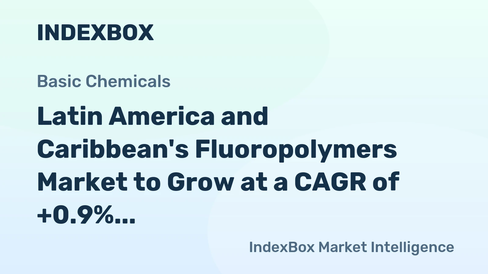 Latin America and Caribbean's Fluoropolymers Market to Grow at a CAGR of +0.9% reaching $939M by 2035